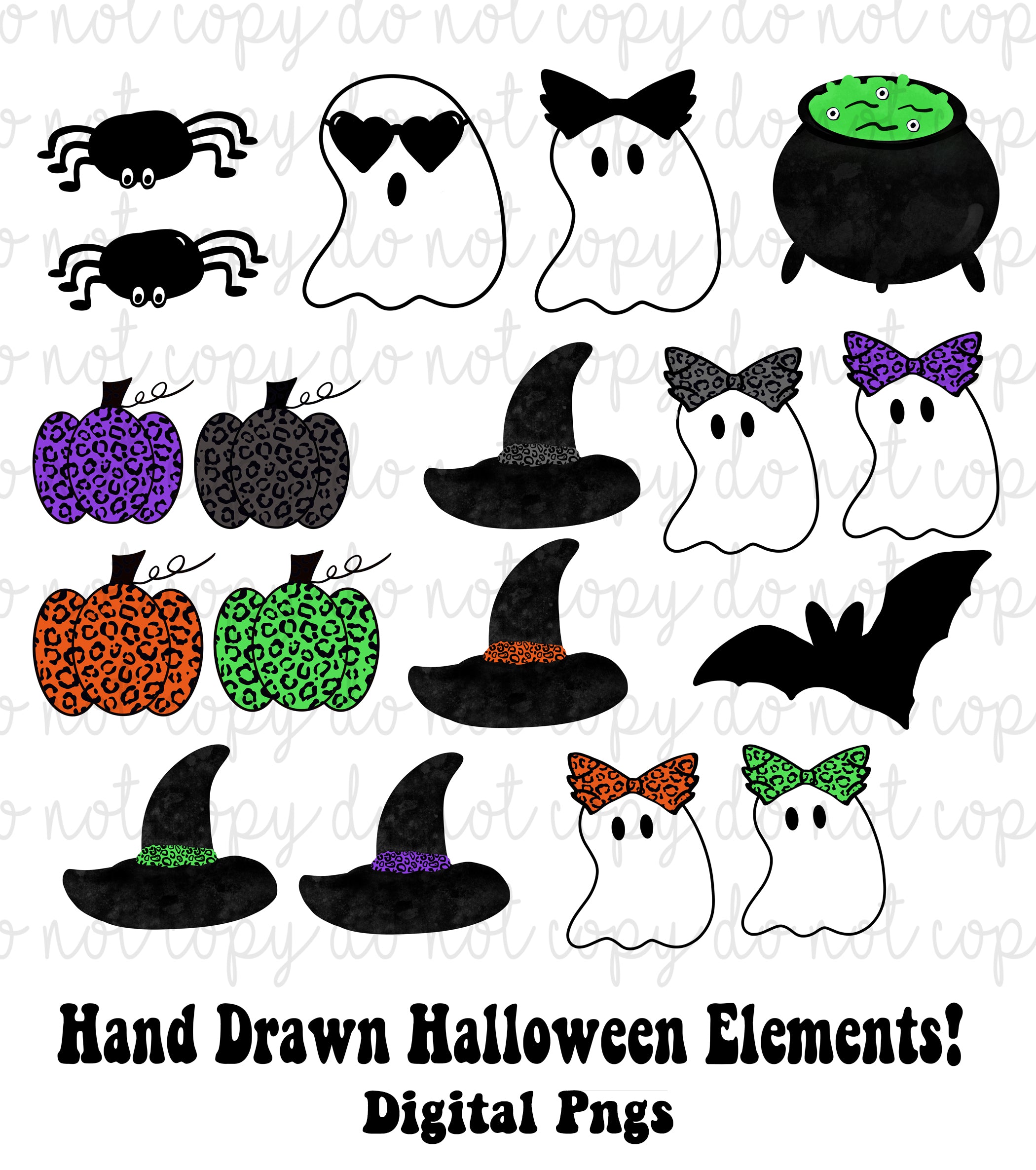 Hand Drawn Halloween Clipart Design Elements – Bungalow Blue Trading Co
