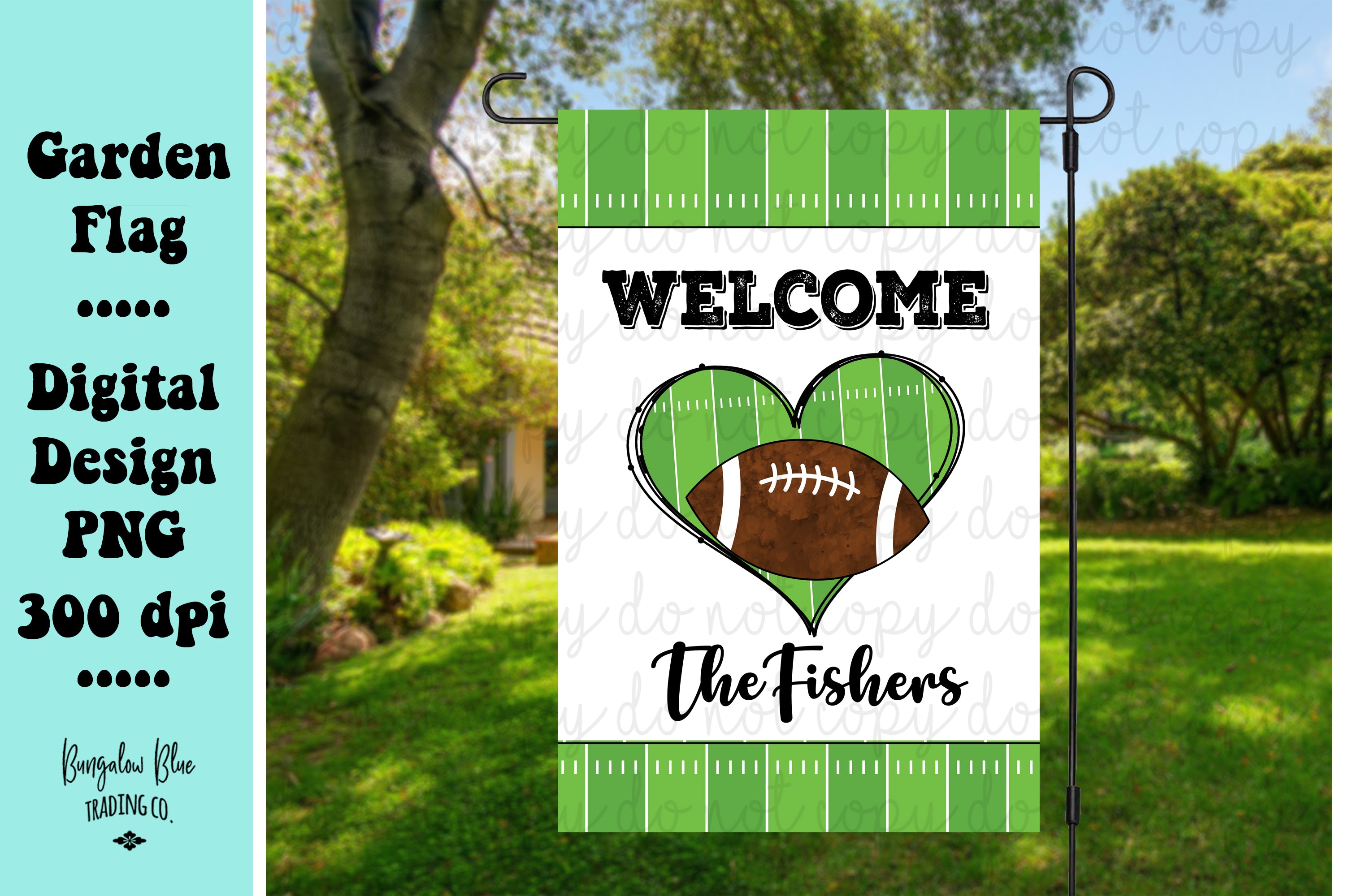 Welcome Football Garden Yard Flag Digital Download – Bungalow Blue ...